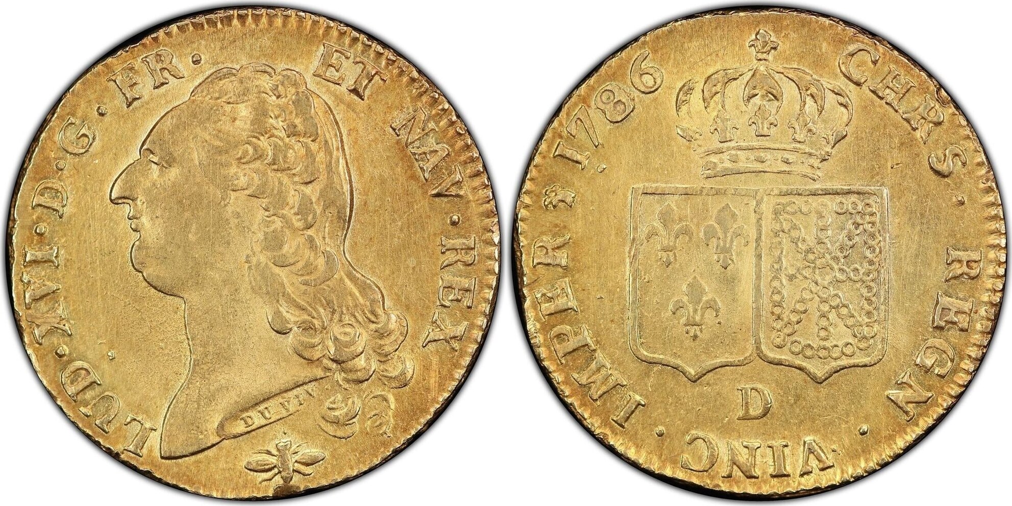 France 1786 Louis XVI Double Louis aux écus accolés Lyon vz rare | MA-Shops