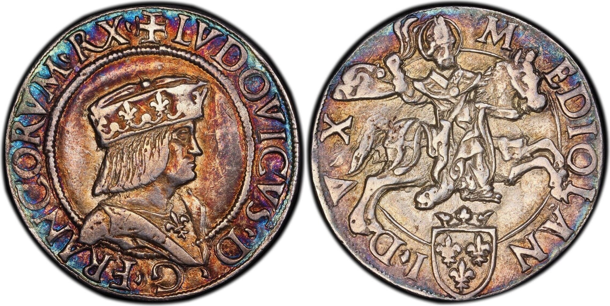 France Teston ITALIE Duché de Milan Louis XII d'argent vz patine très ...