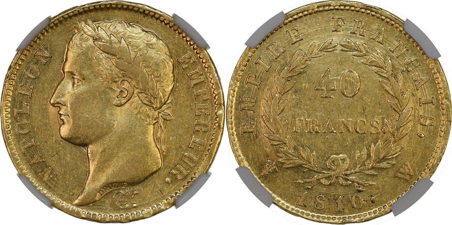 40 Francs 1810 Napoléon or Lille Superbe exemplaire NGC AU58 rare | MA-Shops