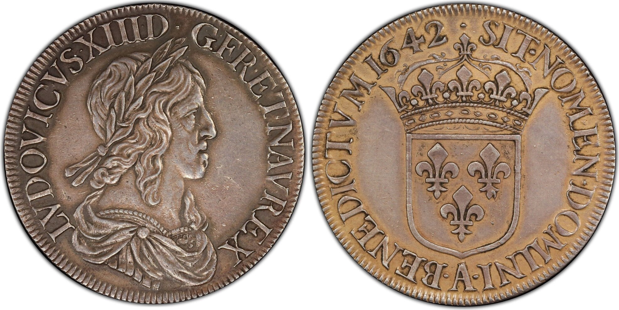 France 60 Sols 1642 Louis XIII Ecu de Paris unz patine rare Qualité ...