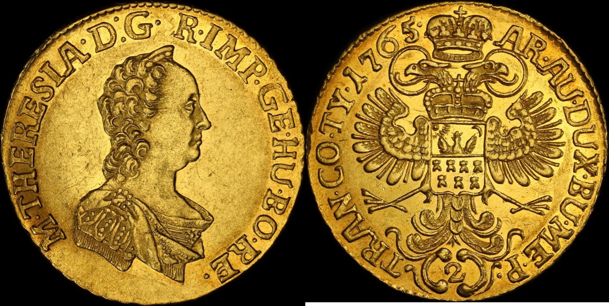 2 Dukat 1765 Maria Theresa unz Prooflike très rare beautiful coin | MA ...
