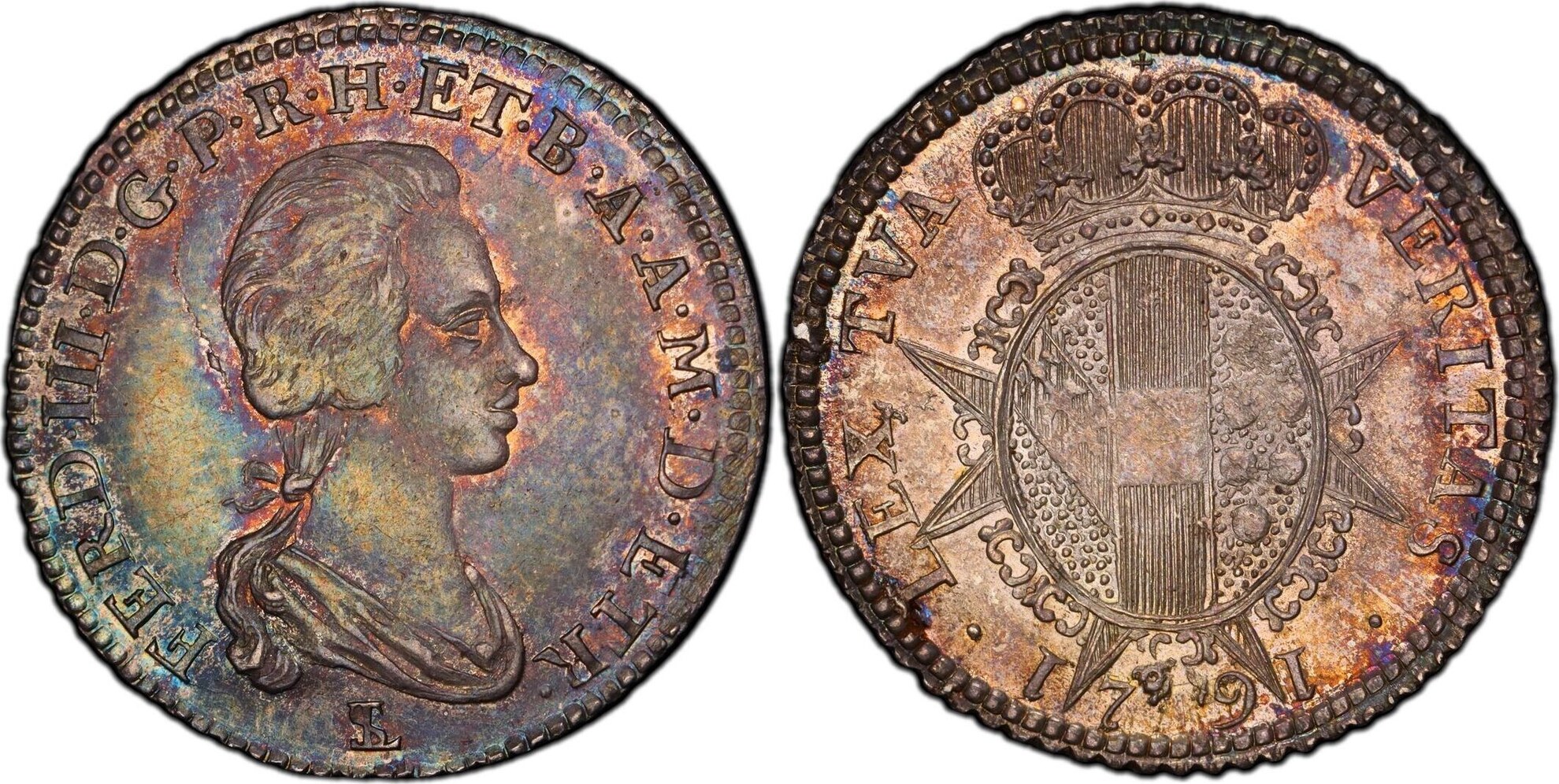 1791 ITALIAN STATES ITALY TUSCANY Paolo PCGS MS63 Beautiful coin High ...