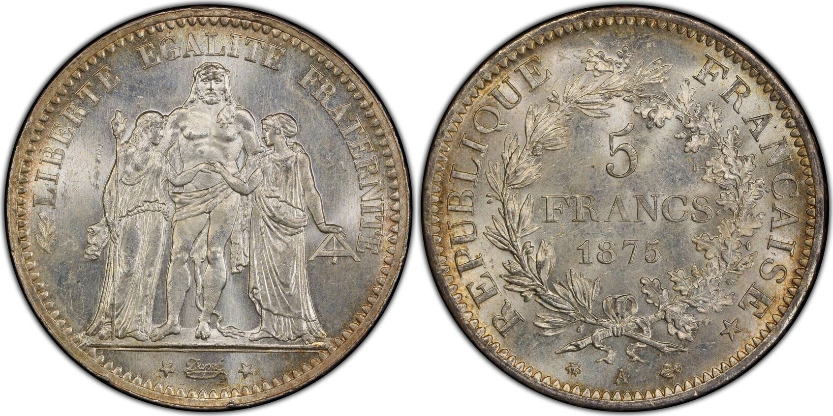 France 5 francs 1875 Hercule Paris Splendide à FDC PCGS MS64 | MA-Shops