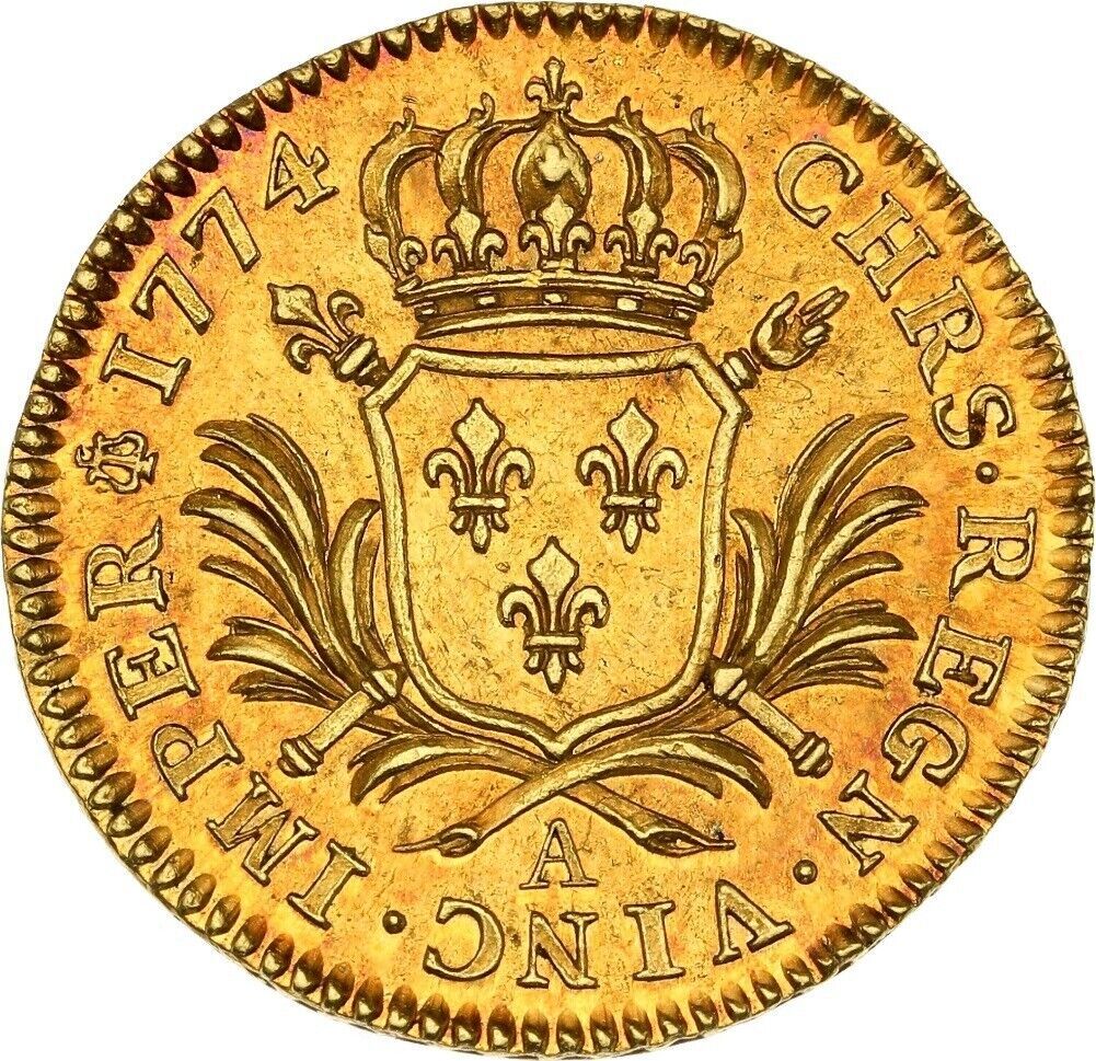 France 1774 Louis XVI Louis d'or aux Palmes Paris Frappe de ...