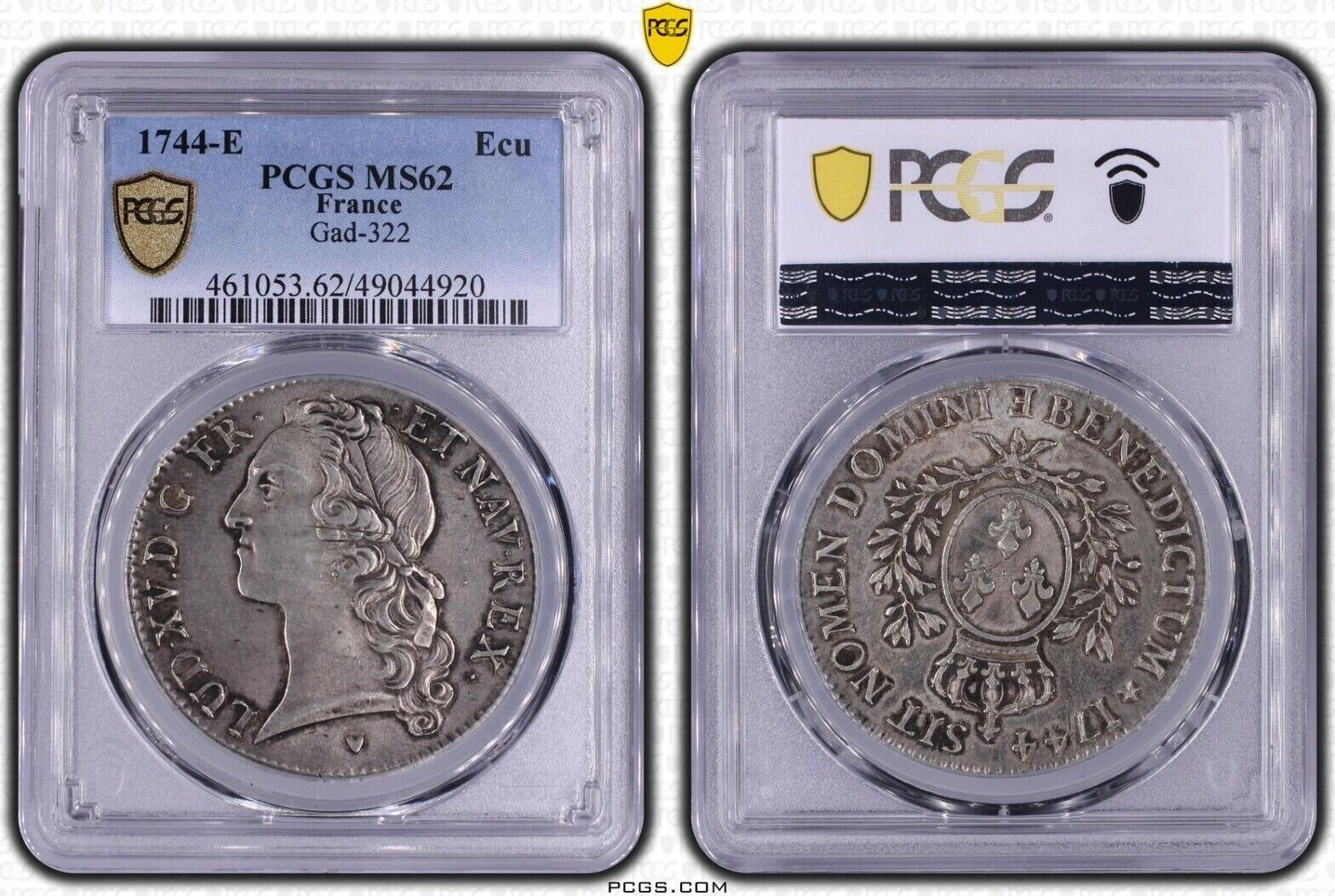 France 1744 Louis XV Ecu dit au bandeau Tours splendide très rare ...