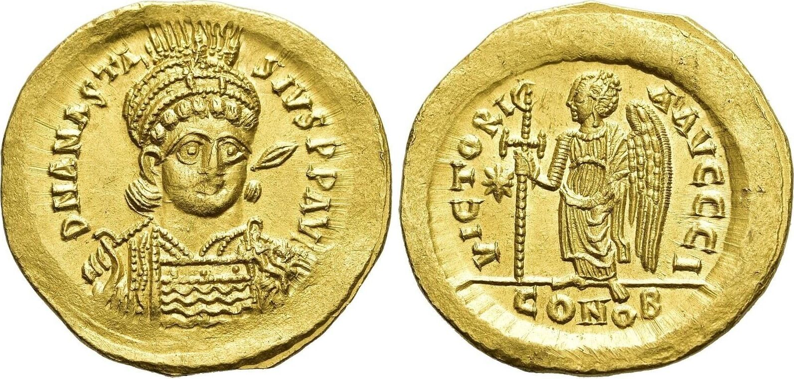 Solidus Anastasius I Magnifique exemplaire Fleur de coin Beautiful ...