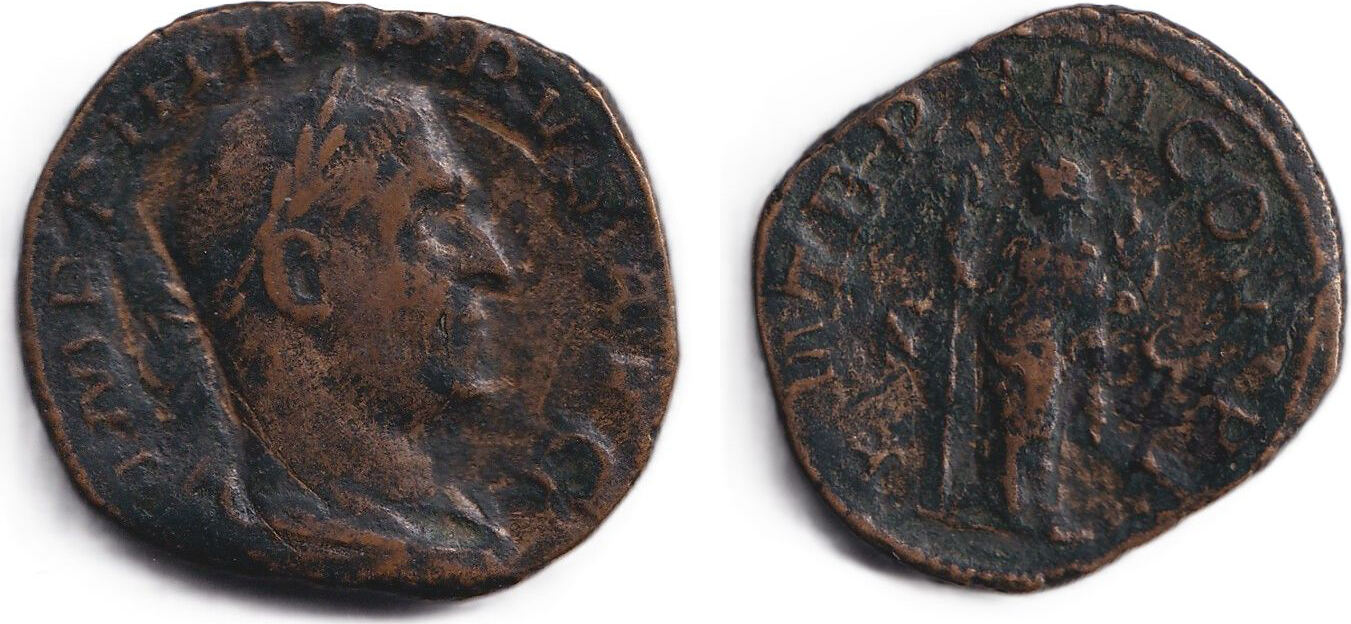 Antikes Rom Marcus Julius PHILIPPUS I. Arabs Sesterz s-ss [244-249 ...