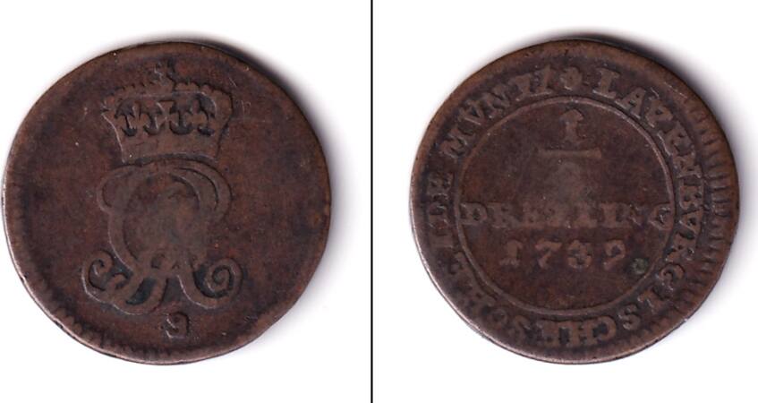 Altdeutschland 1/2 Dreiling Lauenburg 1739 s-ss | MA-Shops
