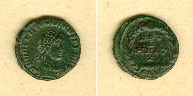 Antikes Rom Flavius VALENTINIANUS II. AE4 Kleinbronze selten! f.vz/ss ...