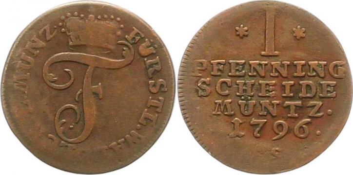 Waldeck Pfennig 1796 PS Friedrich 1763-1812. Schön - sehr schön | MA-Shops