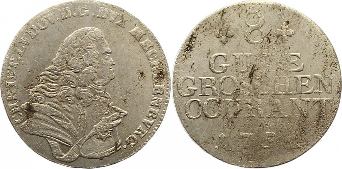 Mecklenburg-Schwerin 8 Gute Groschen 1754 Christian Ludwig II. 1747 ...