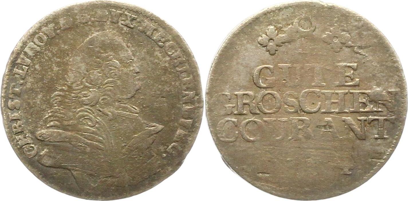 Mecklenburg-Schwerin 8 Gute Groschen 1754 Christian Ludwig II. 1747 ...