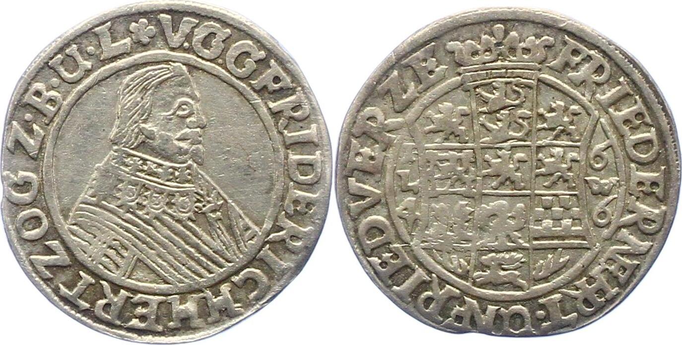 Braunschweig-Lüneburg-Celle 1/8 Taler 1646 LW Friedrich von Celle 1636-1648. Sehr schön | MA-Shops