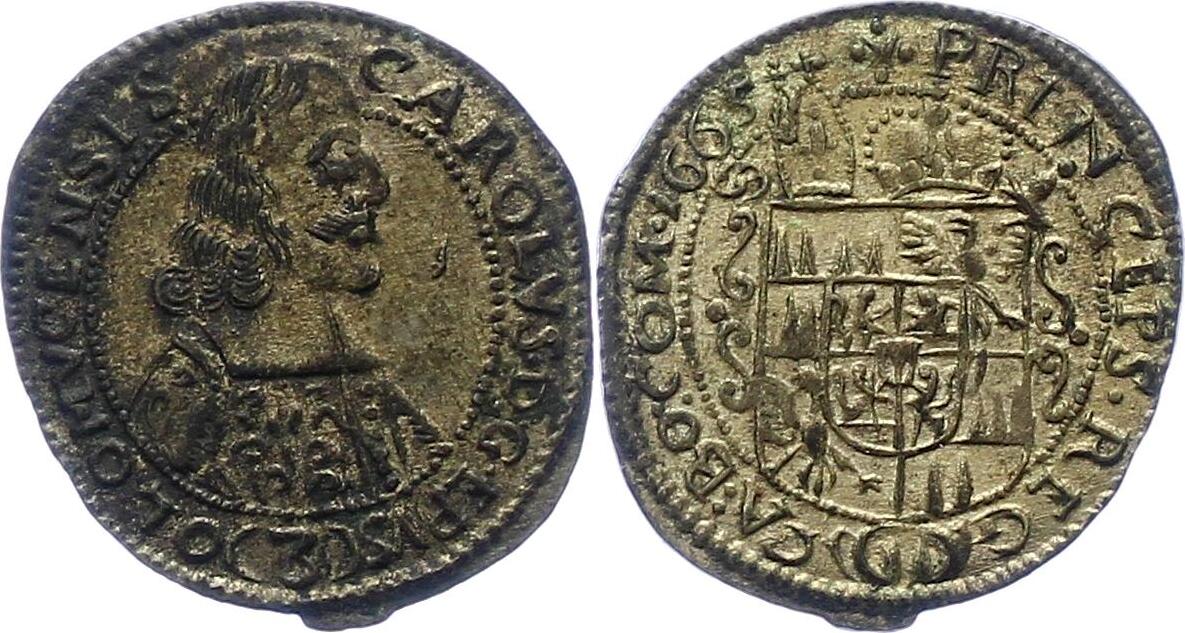Tschechien-Olmütz 3 Kreuzer 1665 Karl II. von Liechtenstein 1664-1695. Vorzüglich + | MA-Shops