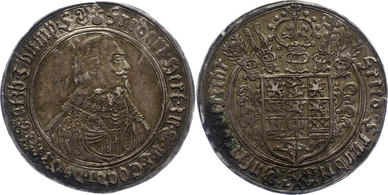 Braunschweig-Lüneburg-Celle Taler 1643 LW Friedrich von Celle 1636-1648. Schöne Patina. Etwas ...