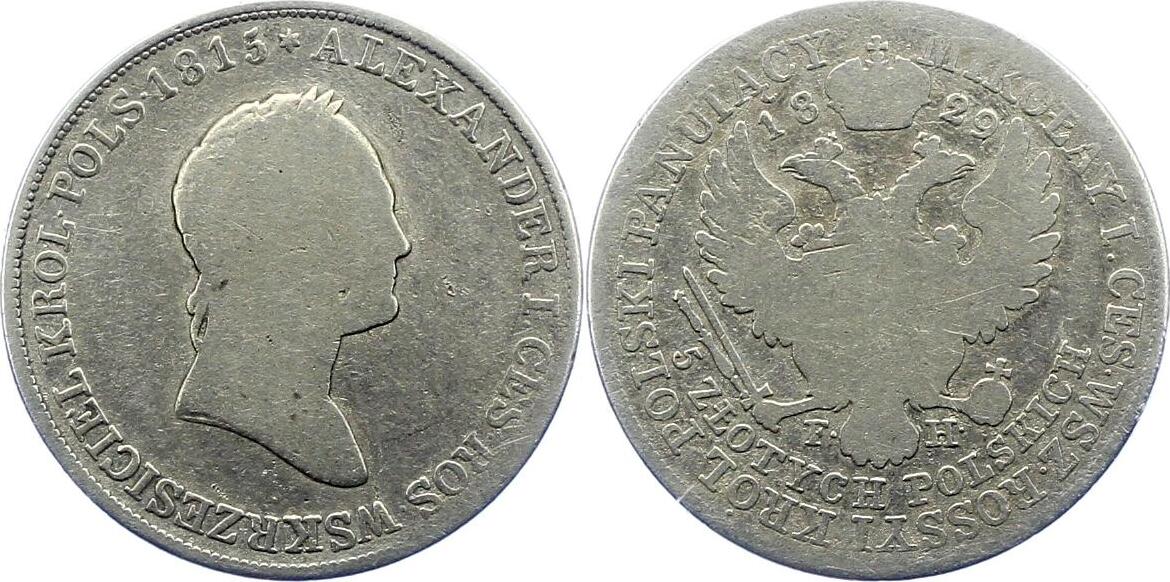 Polen 5 Zloty 1829 Nikolaus I Von Russland 1825 1855 Sch n MA Shops