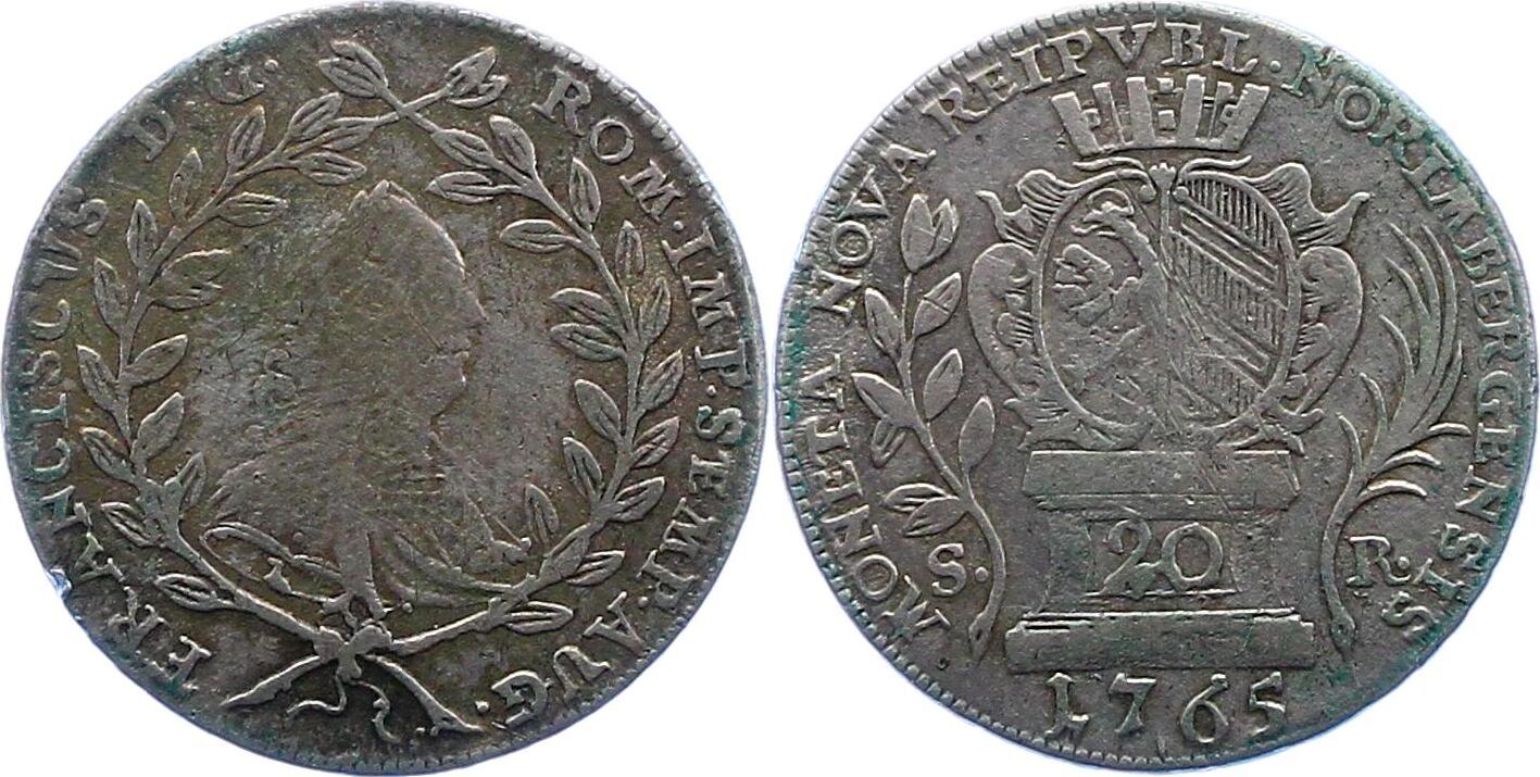 Nürnberg-Stadt 20 Kreuzer 1765 Schön - sehr schön | MA-Shops