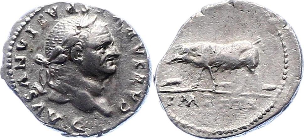 Kaiserzeit Denar 69-79 n. Chr. Vespasian 69-79. Sehr schön | MA-Shops