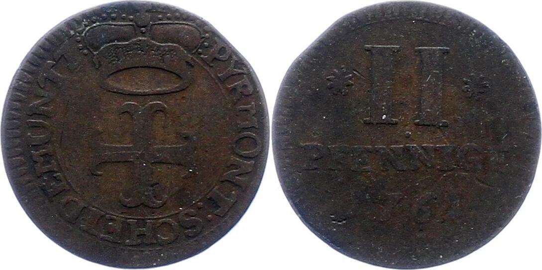Waldeck 2 Pfennig 1761 Karl August Friedrich 1728-1763. Schön | MA-Shops