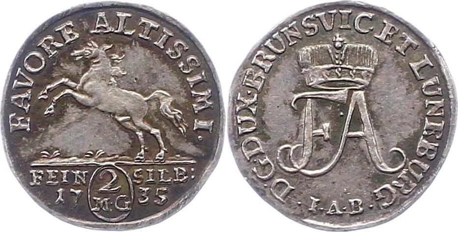 Braunschweig-Wolfenbüttel 2 Mariengroschen Feinsilber Ferdinand ...