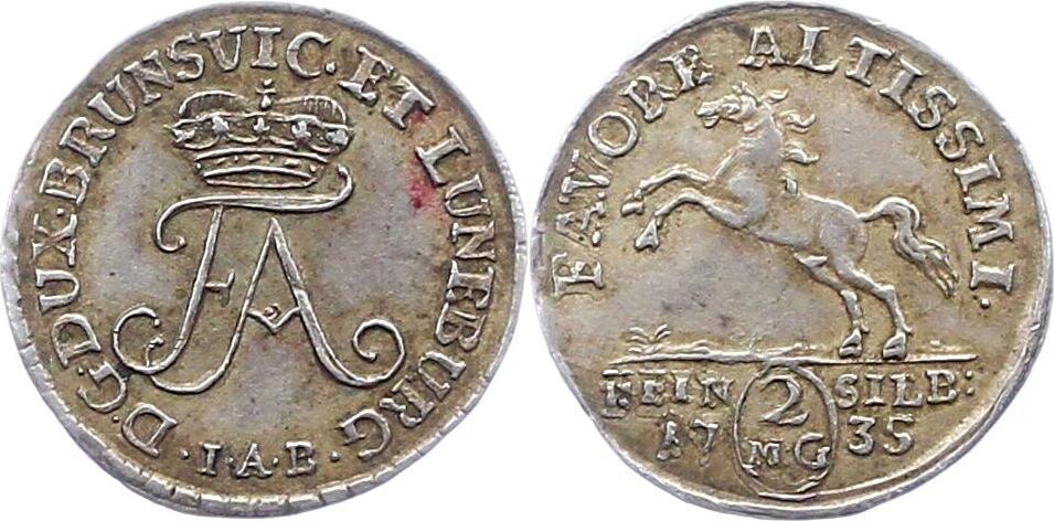 Braunschweig-Wolfenbüttel 2 Mariengroschen Feinsilber Ferdinand ...