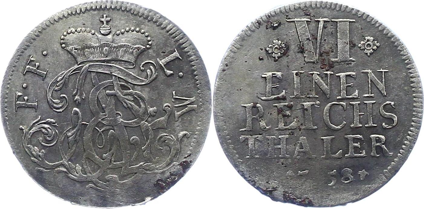 Fulda-Bistum 1/6 Taler 1758 ND Adalbert von Walderdorff 1756-1759 ...