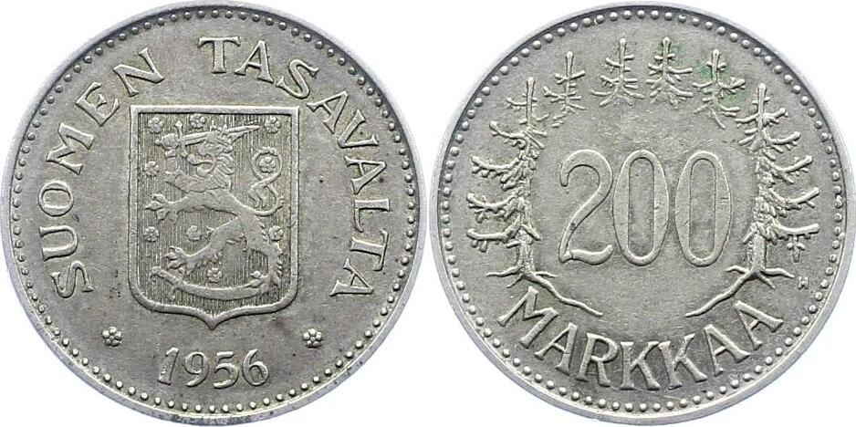 Finnland 200 Markkaa 1956 Nikolaus II. von Russland 1894-1917 ...