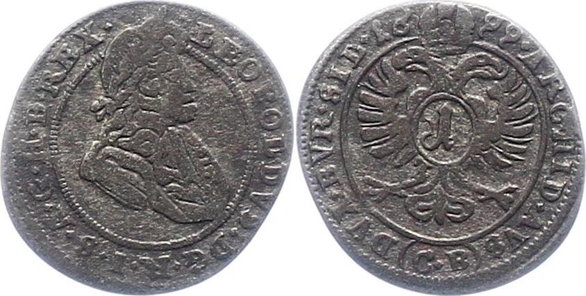 Haus Habsburg Kreuzer 1699 CB Leopold I. 1657-1705. Fast sehr schön ...