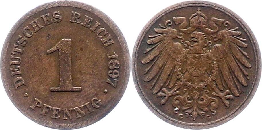 Kleinmünzen Pfennig 1897 G Fast sehr schön | MA-Shops