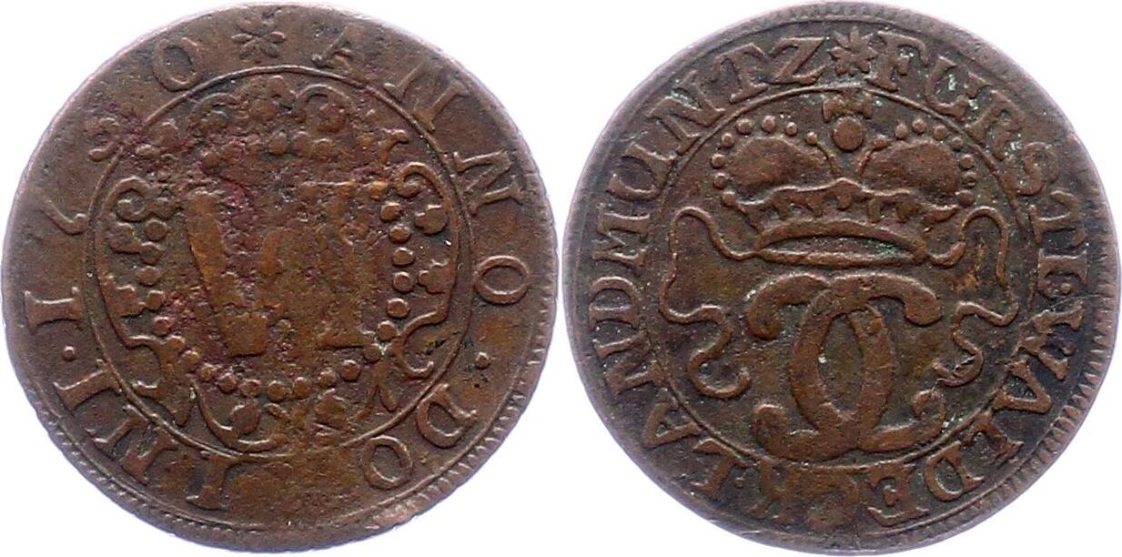 Waldeck 6 Pfennig 1730 Karl August Friedrich 1728-1763. Schön - sehr ...