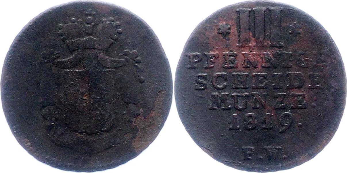 Waldeck 3 Pfennig 1819 FW Georg Heinrich 1813-1845. Schön | MA-Shops