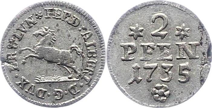 Braunschweig-Wolfenbüttel 2 Pfenning Ferdinand Albrecht II. 1735. Winz ...