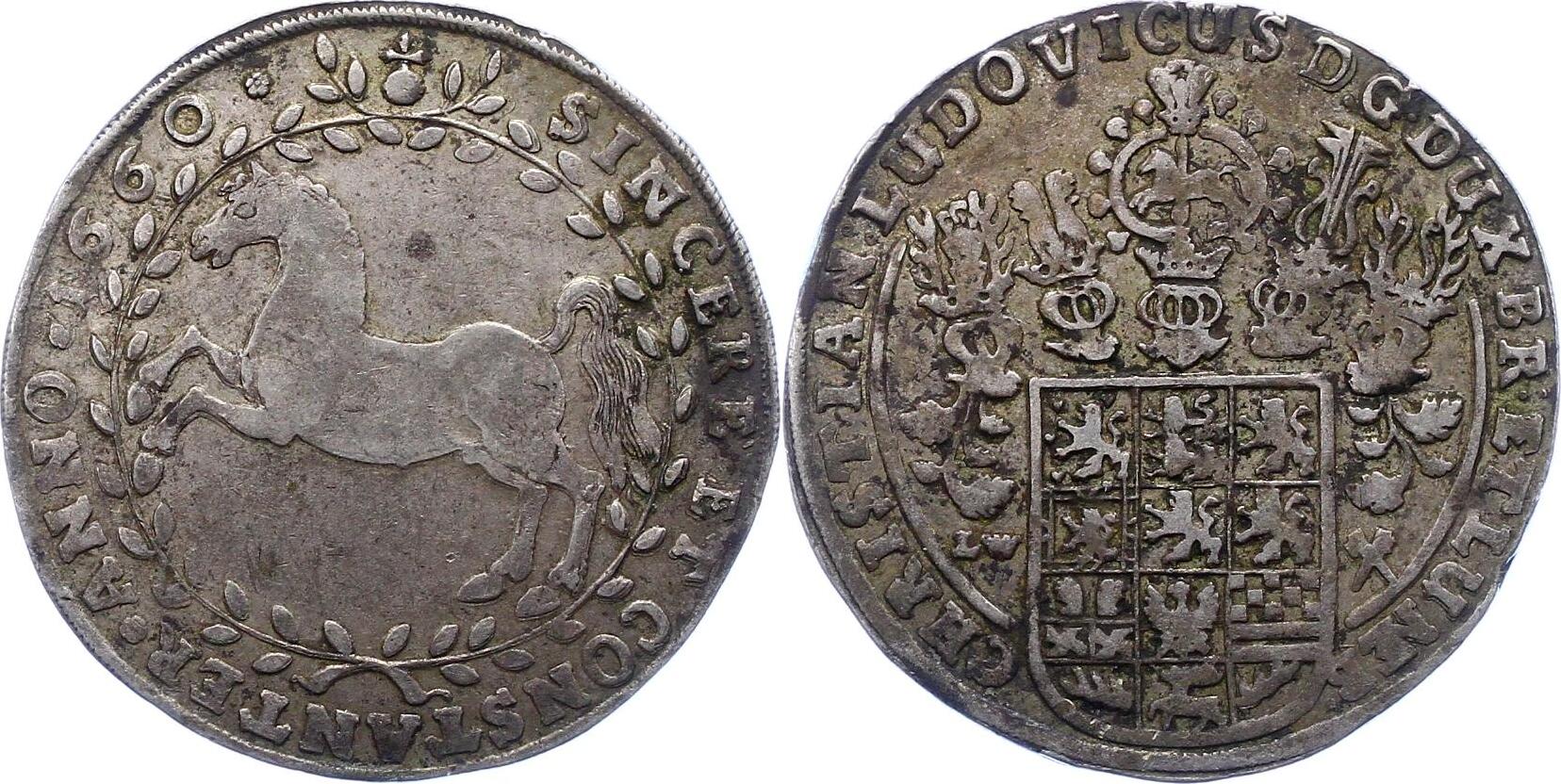 Braunschweig-Lüneburg-Celle Taler 1660 LW Christian Ludwig 1648-1665. Sehr schön | MA-Shops
