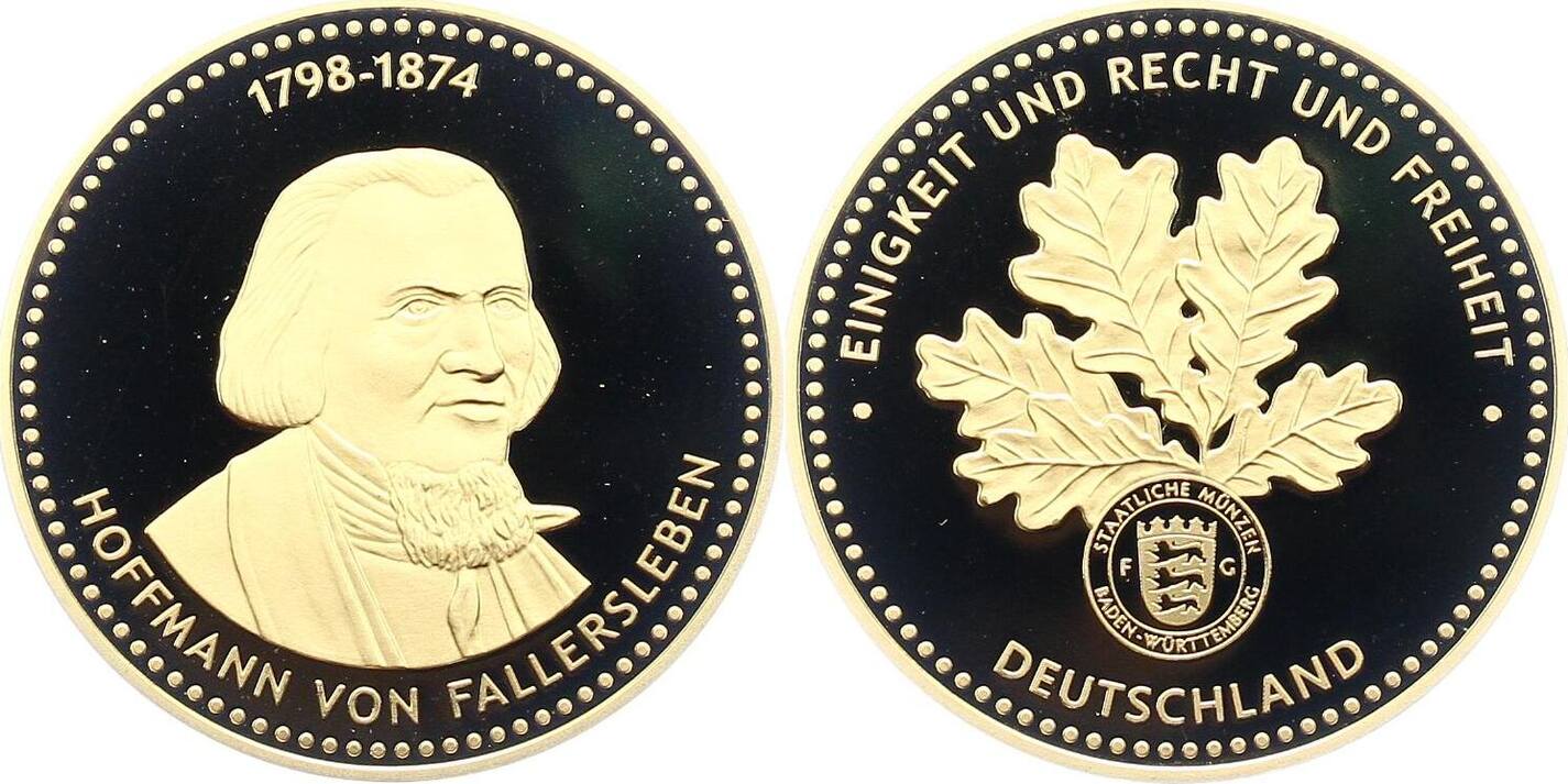 Personenmedaillen Fallersleben, Hoffmann von *1798 Fallersleben heute ...