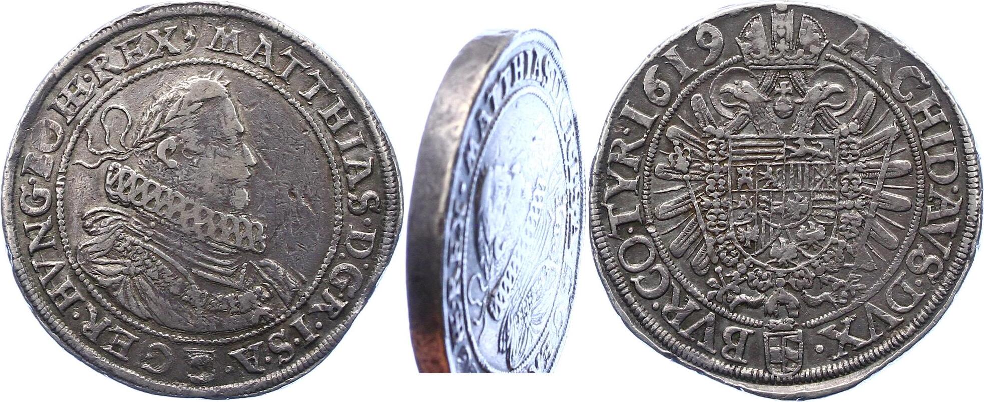 Haus Habsburg Dicker Doppeltaler 1619 Matthias II. 1612-1619. Schöne ...