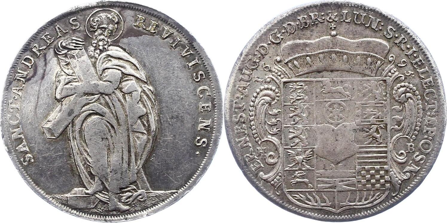 Braunschweig-Calenberg-Hannover Taler 1695 HB Ernst August 1679-1698 ...