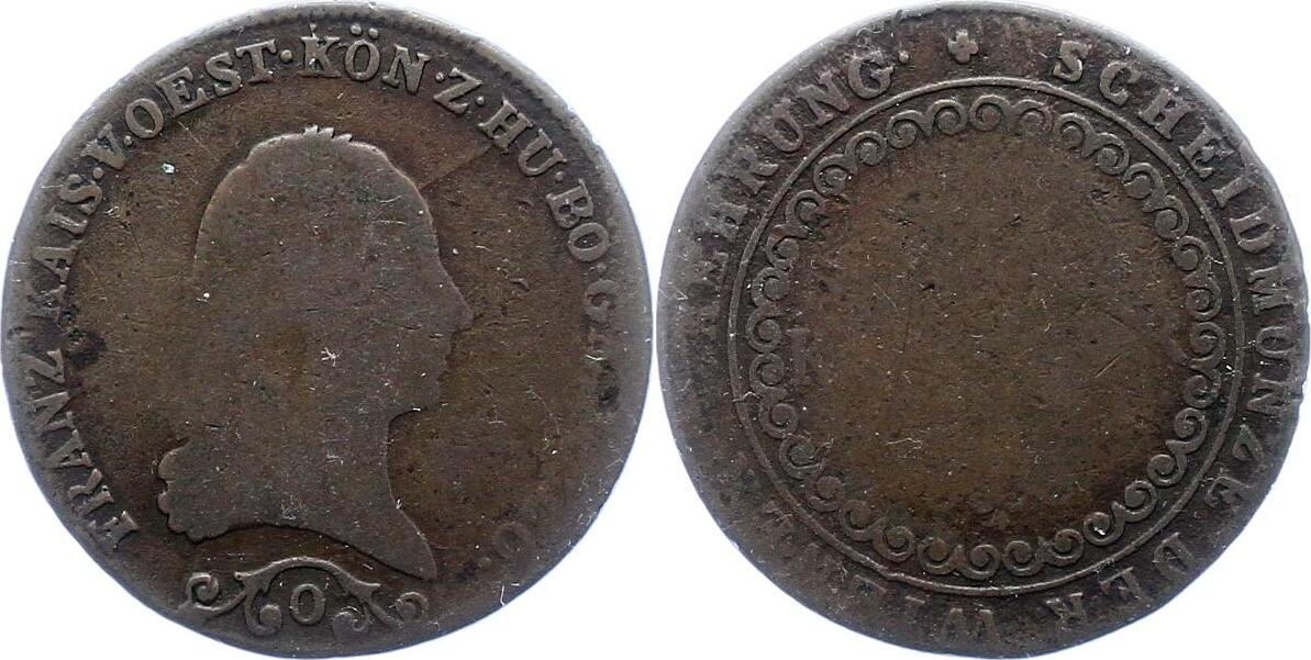Haus Habsburg 3 Kreuzer 1812 O Franz II.(I.) 1792-1835. Gering erhalten | MA-Shops
