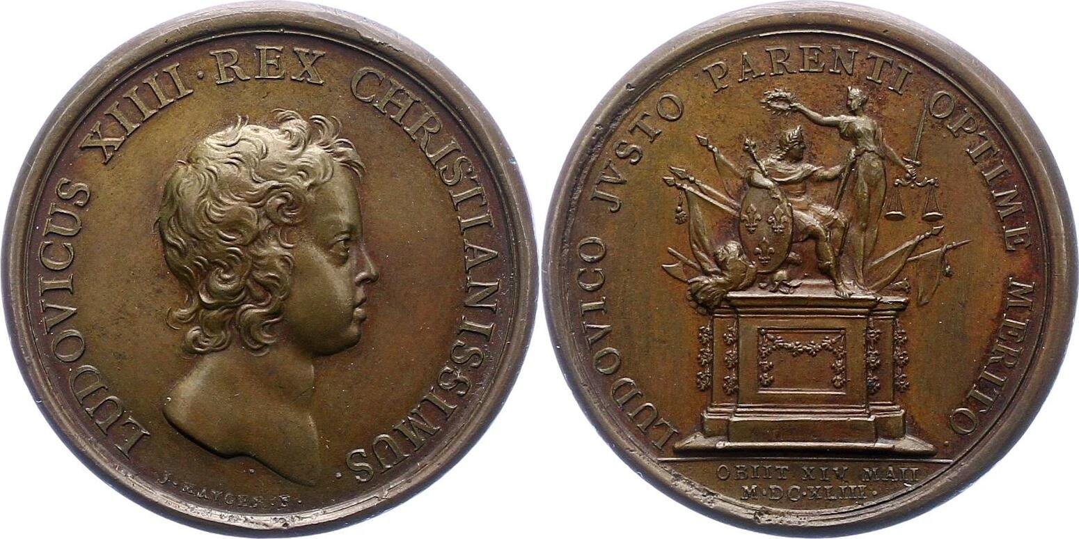 Frankreich Bronzemedaille 1643 Ludwig XIV. 1643-1715. Vorzüglich ...