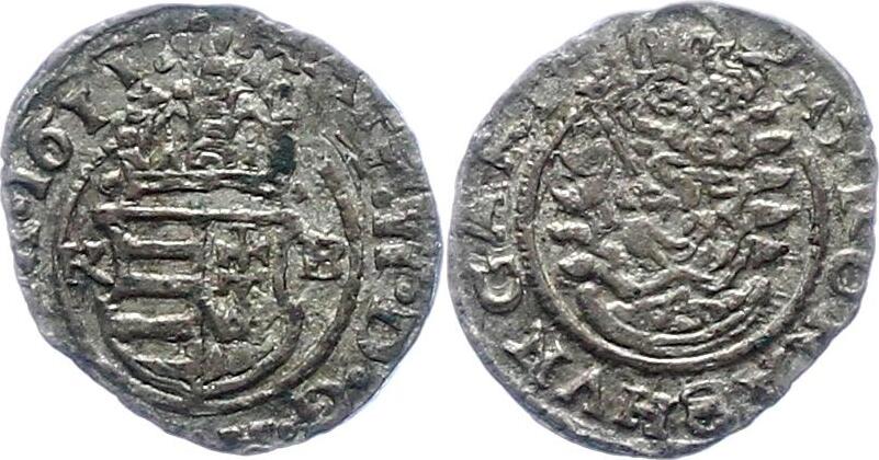 Haus Habsburg Denar 1611 KB Matthias II. 1612-1619. Zainende, sehr ...