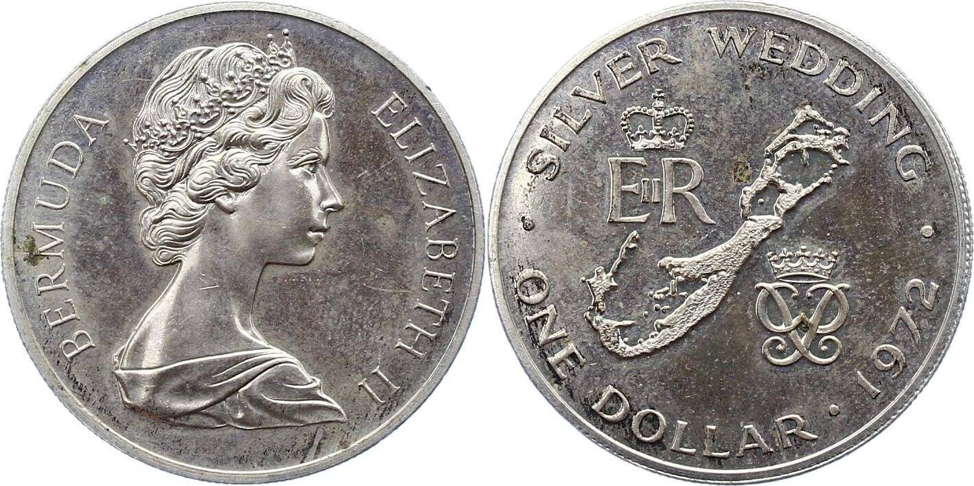 Bermuda Dollar 1972 Elsabeth 1952-2010. Vorzüglich - Stempelglanz | MA ...