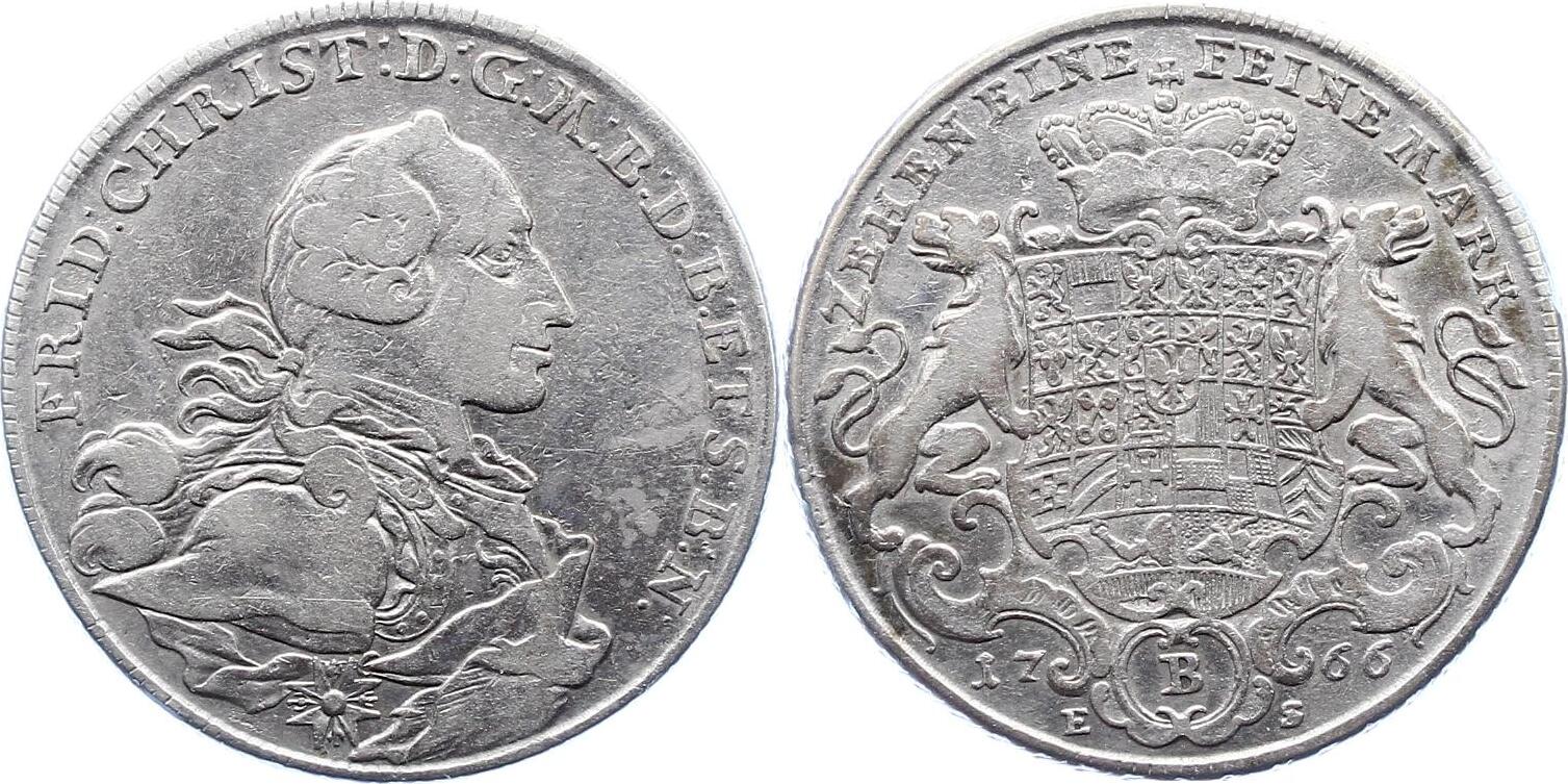 Brandenburg-Bayreuth Taler 1766 Friedrich Christian 1763-1769. Fast ...