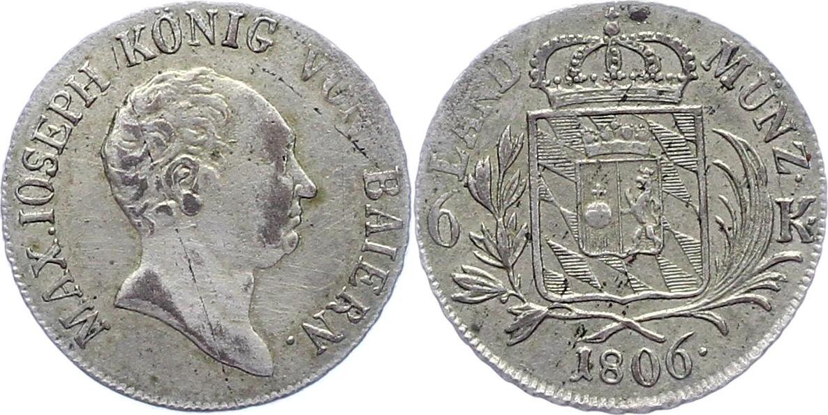 Bayern 6 Kreuzer 1806 Maximilian I. Joseph 1806-1825. Sehr schön + | MA ...