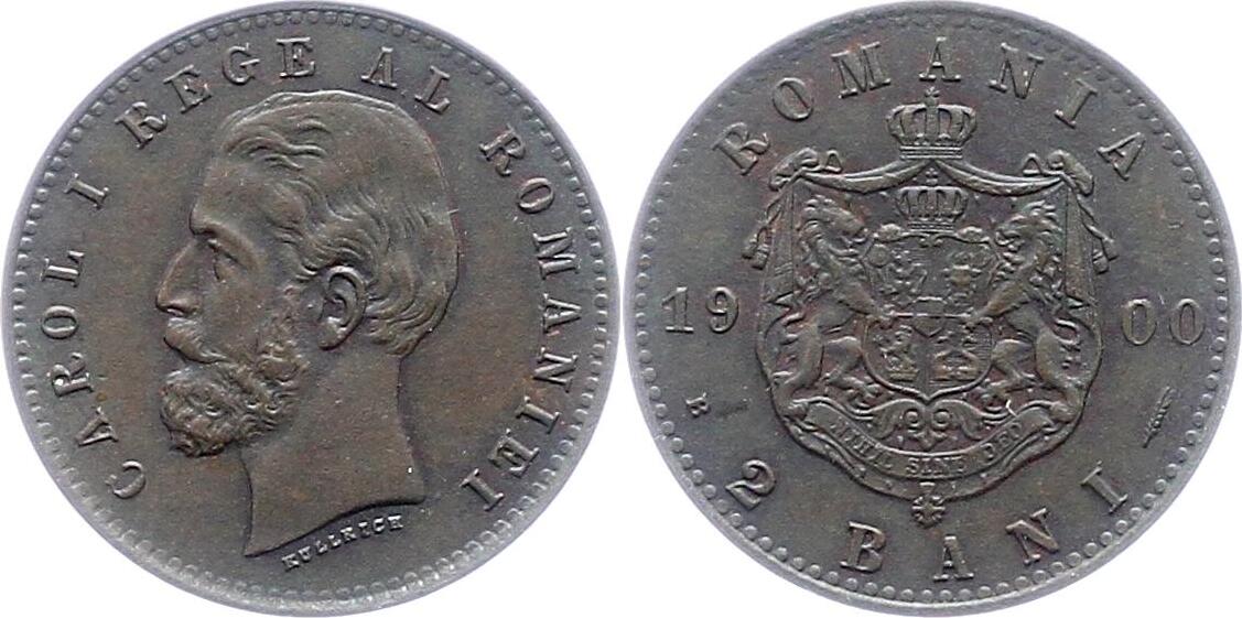 Rumänien 2 Bani 1882 Carl I. 1866-1914. Fast vorzüglich | MA-Shops