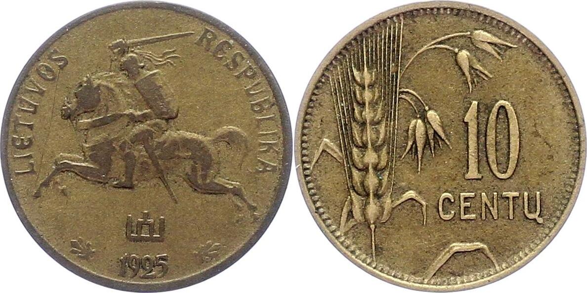 Litauen 10 Centu 1925 Erste Republik 1918-1940. Sehr schön | MA-Shops