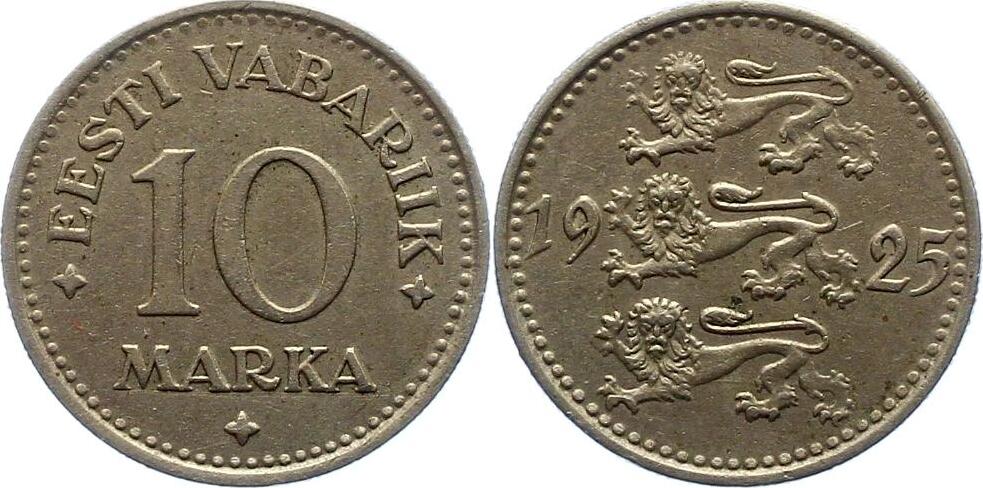 Estland 10 Marka 1925 Republik 1918-1941. Vorzüglich | MA-Shops