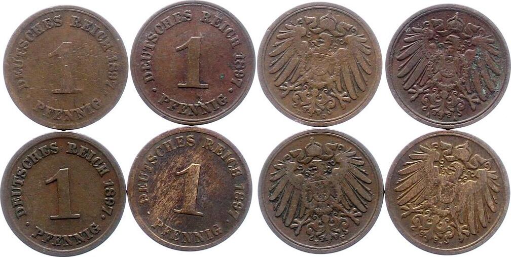 Kleinmünzen Pfennig 1897 A Fast sehr schön - sehr schön | MA-Shops