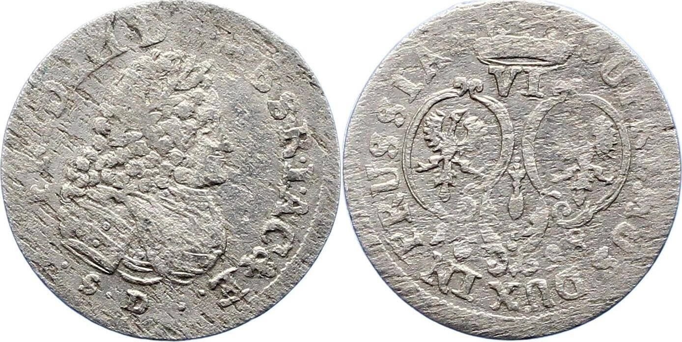 Brandenburg-Preußen 6 Gröscher 1 1698 SD Friedrich III. 1688-1701 ...