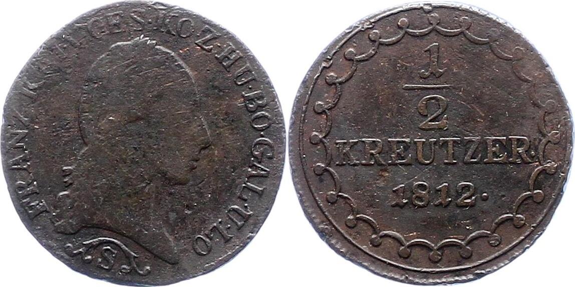Haus Habsburg 1/2 Kreuzer 1816 S Franz II.(I.) 1792-1835. Fast sehr schön | MA-Shops