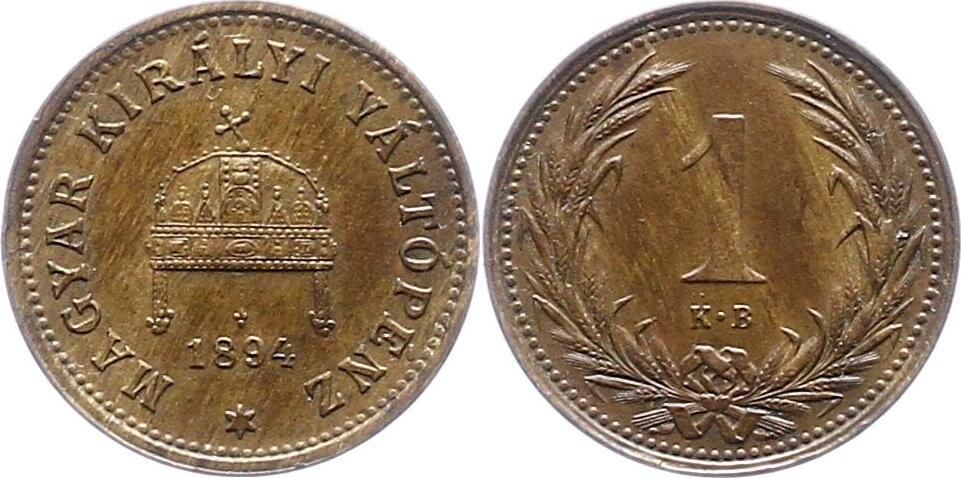 Haus Habsburg 1 Filler 1894 KB Franz Joseph I. 1848-1916. Vorzüglich + | MA-Shops