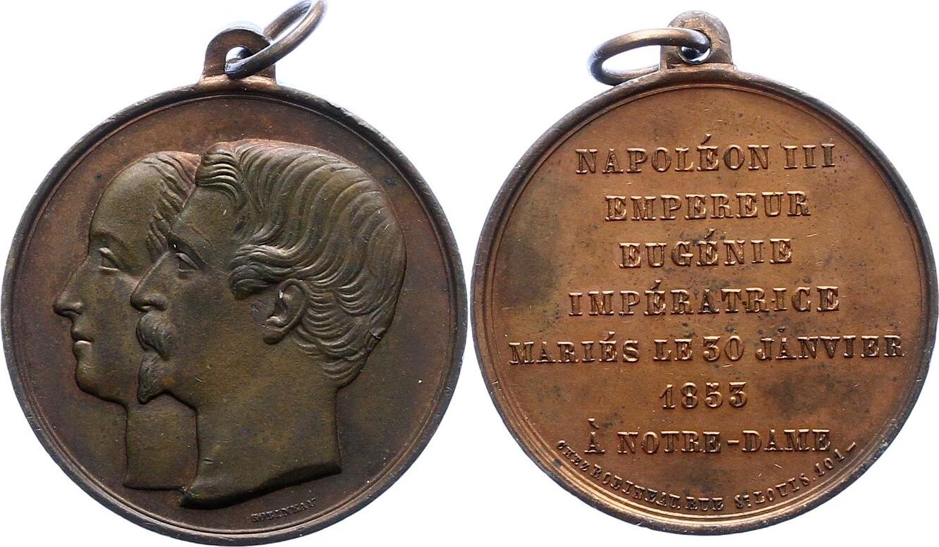 Frankreich Bronzemedaille 1853 Napoleon III. 1852-1870. Fast vorzüglich ...
